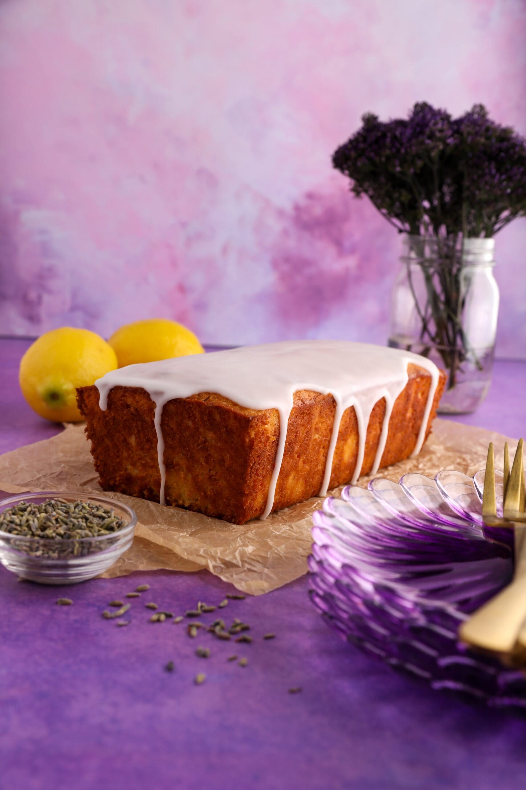 Lemon Lavender Loaf Cake - Marisa Bakes