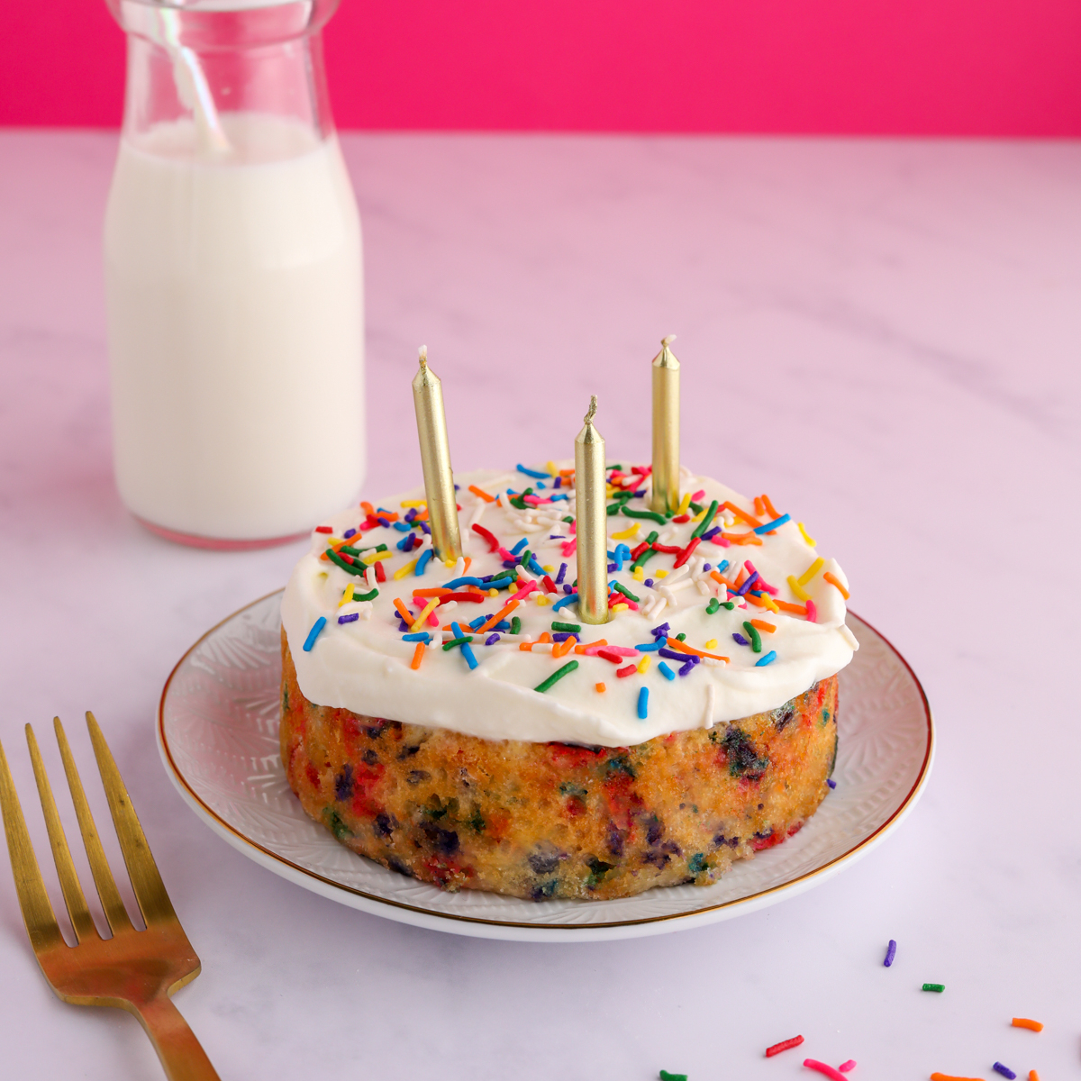Mini Funfetti Cake for One - Marisa Bakes