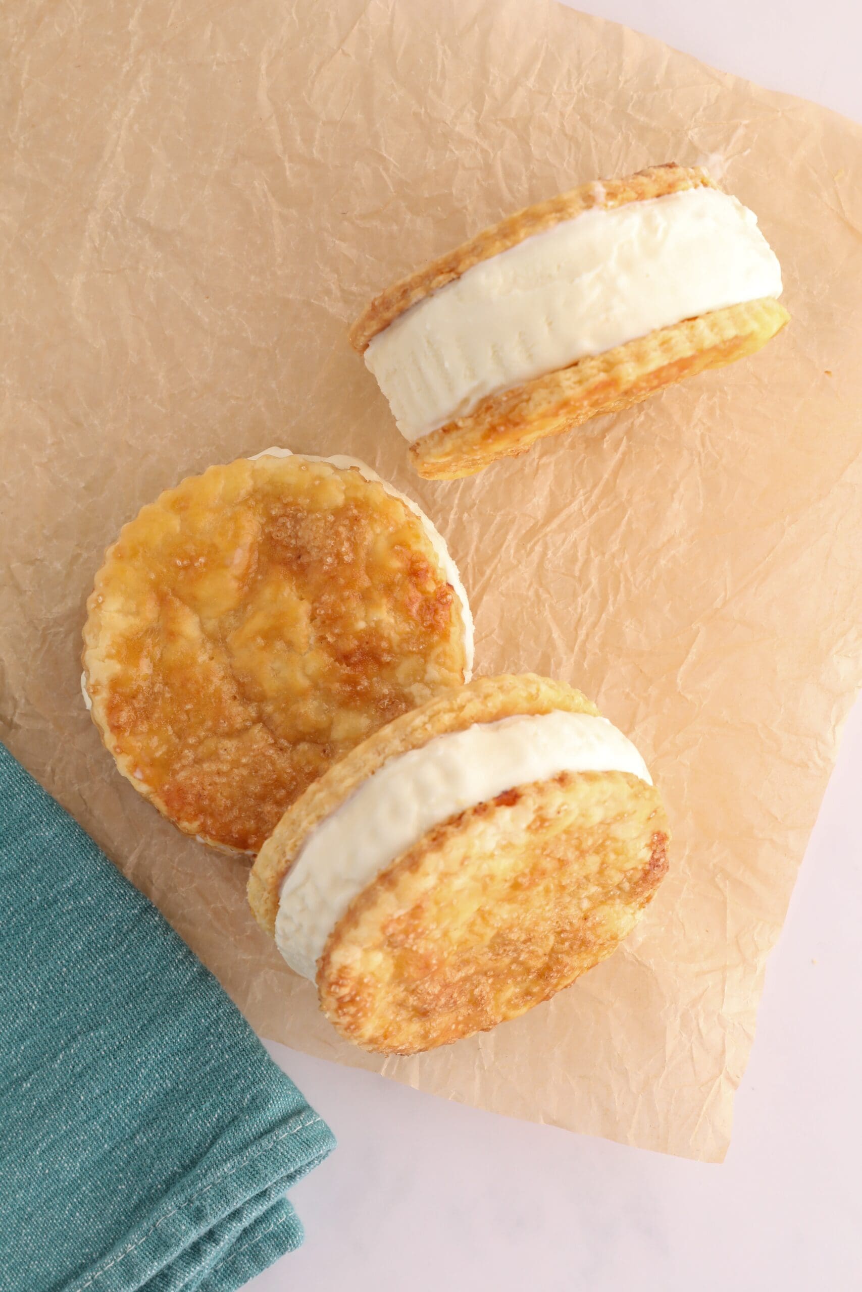 Pie Crust Ice Cream Sandwiches - Marisa Bakes