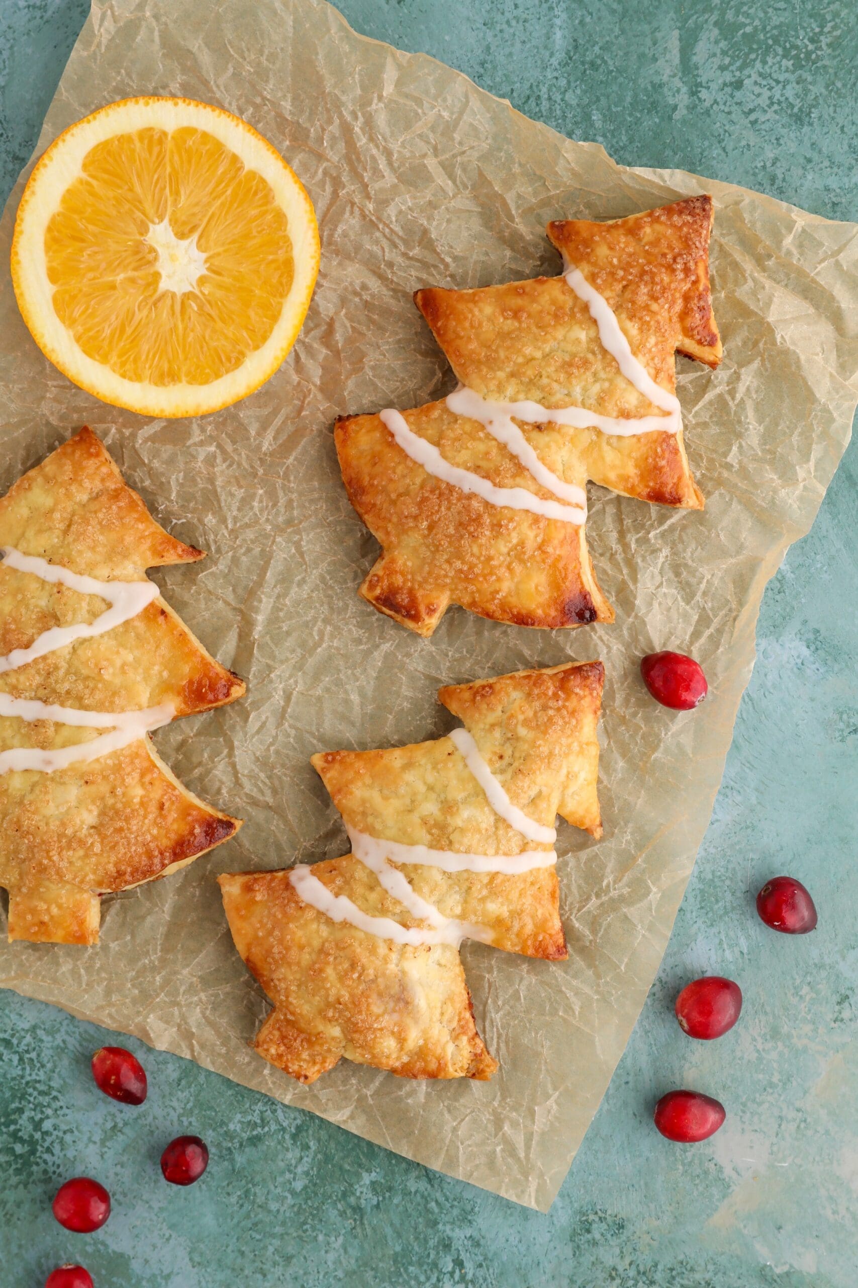 Cranberry Orange Christmas Tree Hand Pies - Marisa Bakes