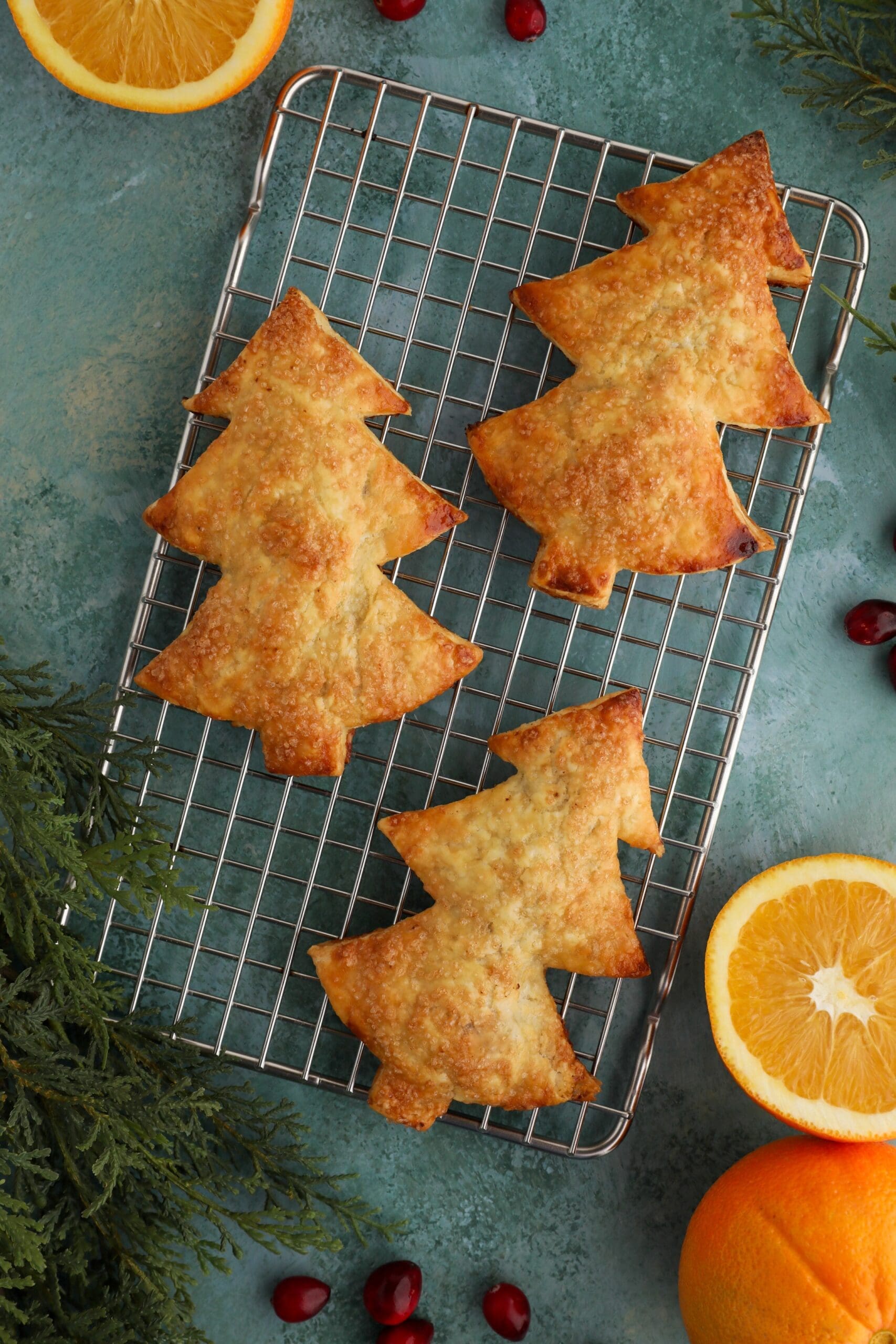 Cranberry Orange Christmas Tree Hand Pies - Marisa Bakes