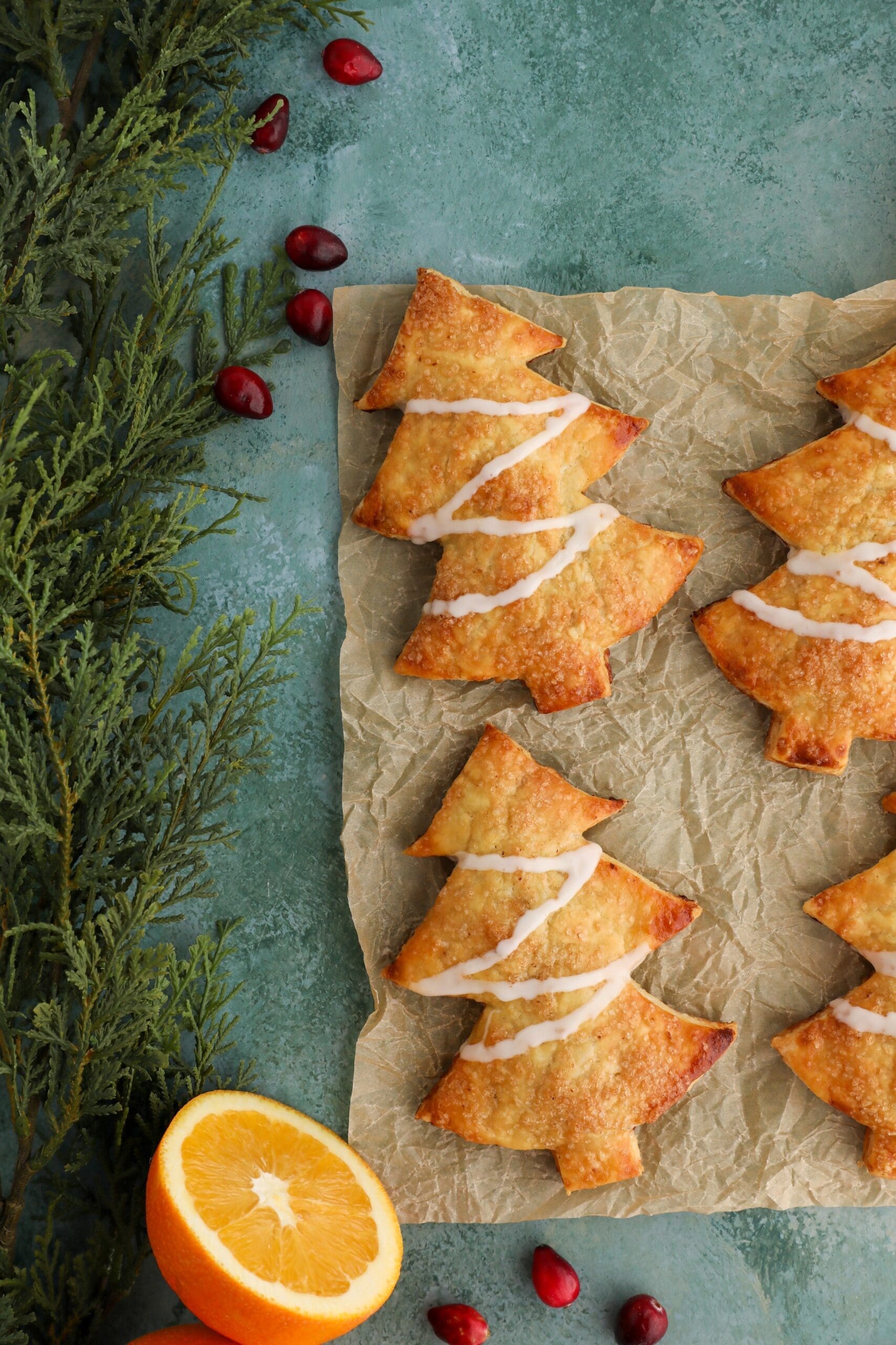 Cranberry Orange Christmas Tree Hand Pies - Marisa Bakes