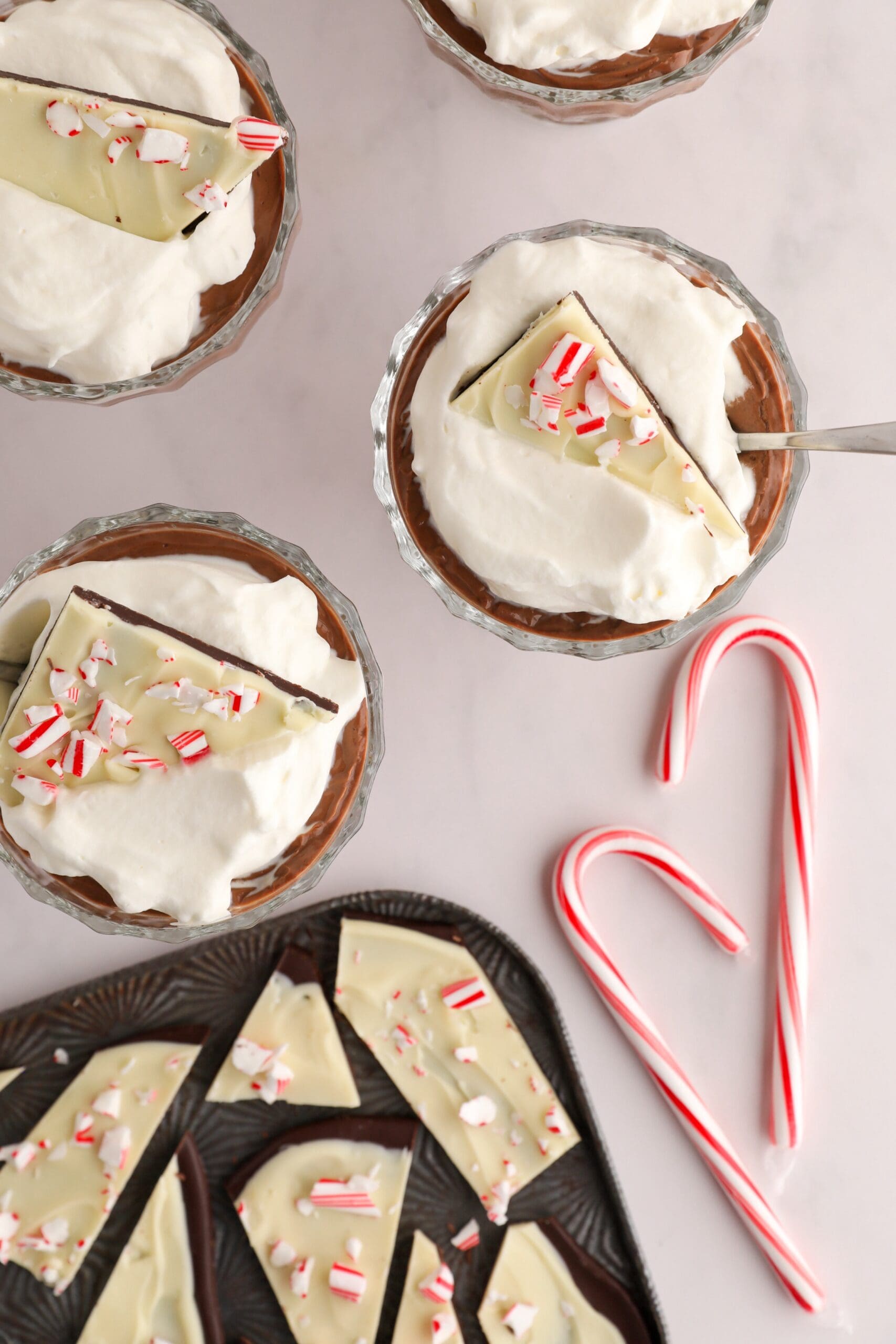 Chocolate Peppermint Pudding - Marisa Bakes