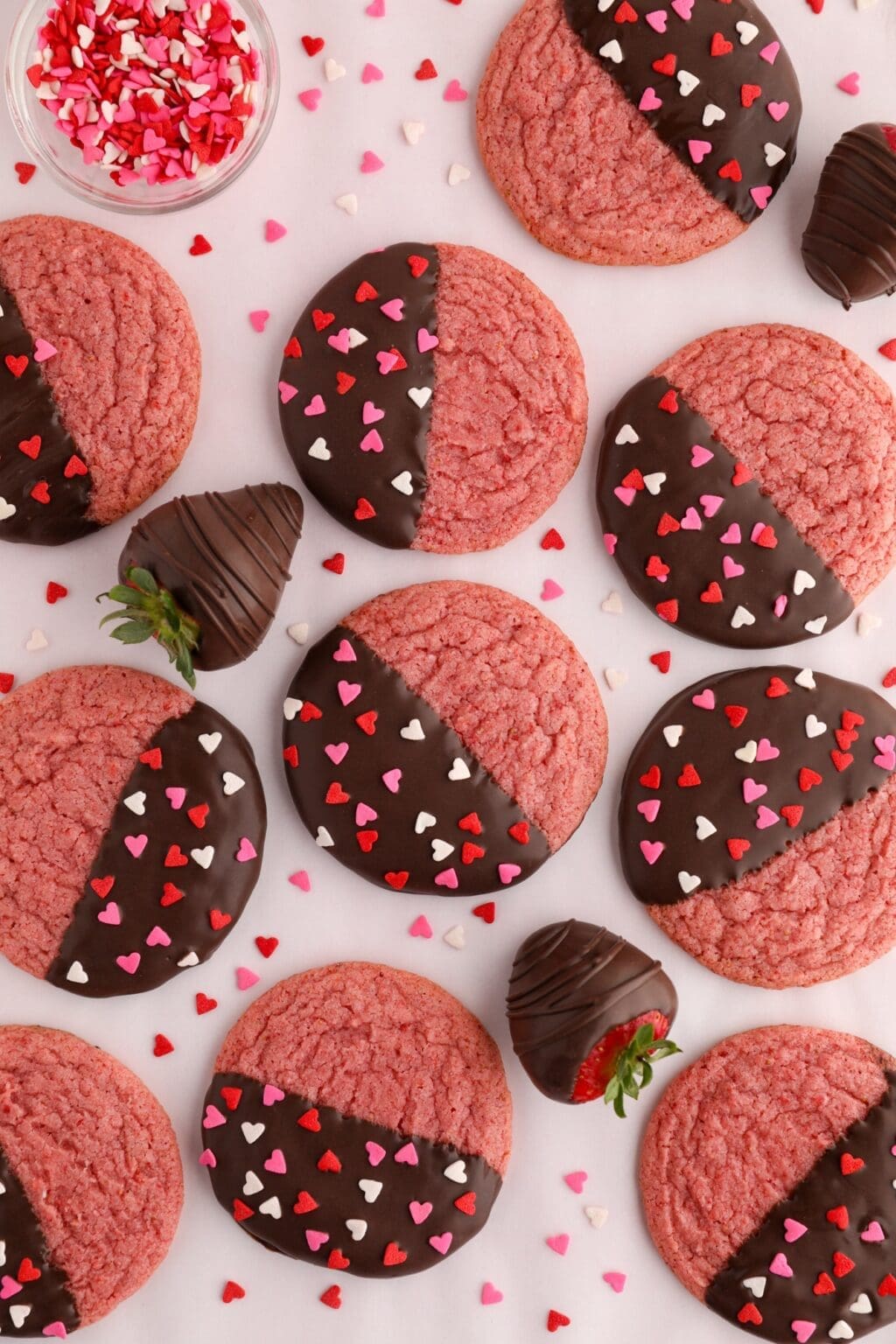 Chocolate Covered Strawberry Cookies - Marisa Bakes