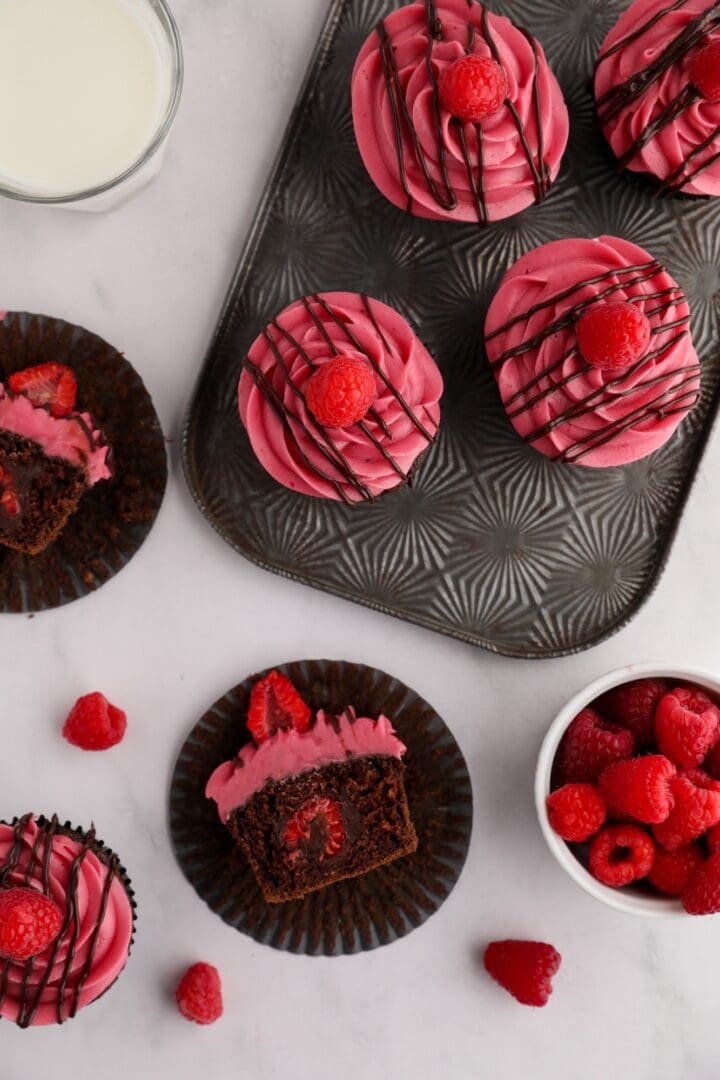 Chocolate Raspberry Cupcakes - Marisa Bakes