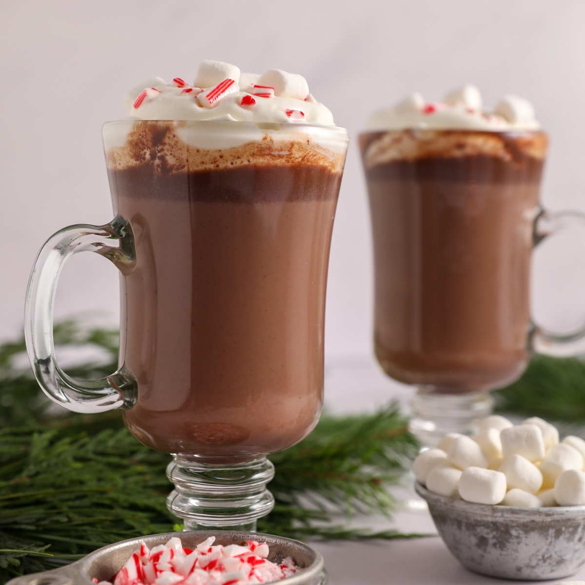 Peppermint Schnapps Hot Chocolate - Marisa Bakes