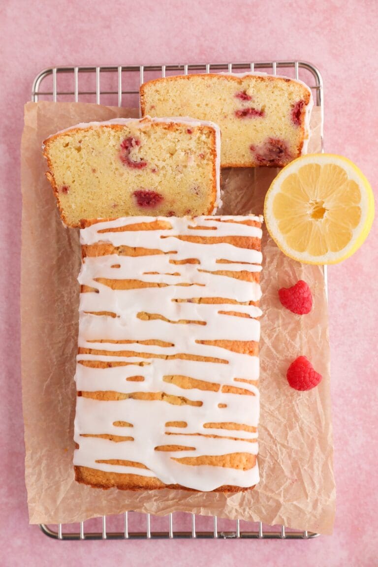 Lemon Raspberry Loaf Cake - Marisa Bakes