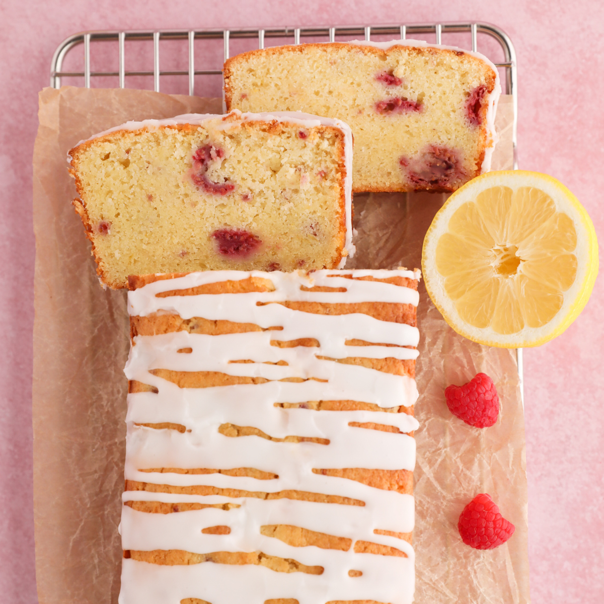 Lemon Raspberry Loaf Cake - Marisa Bakes