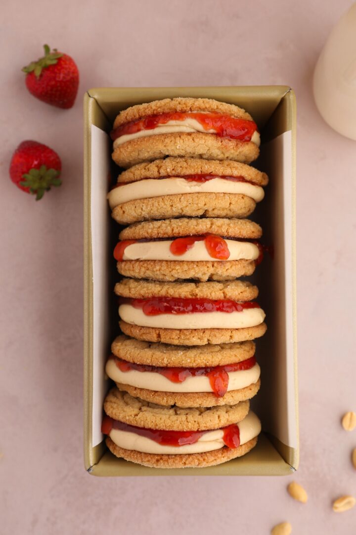 PB and J Cookie Sandwiches - Marisa Bakes