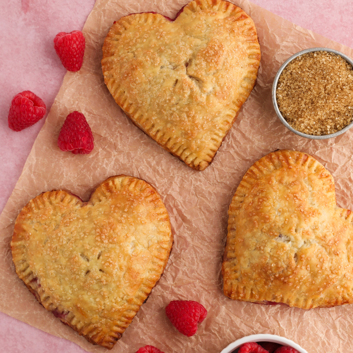 Raspberry Heart Hand Pies - Marisa Bakes