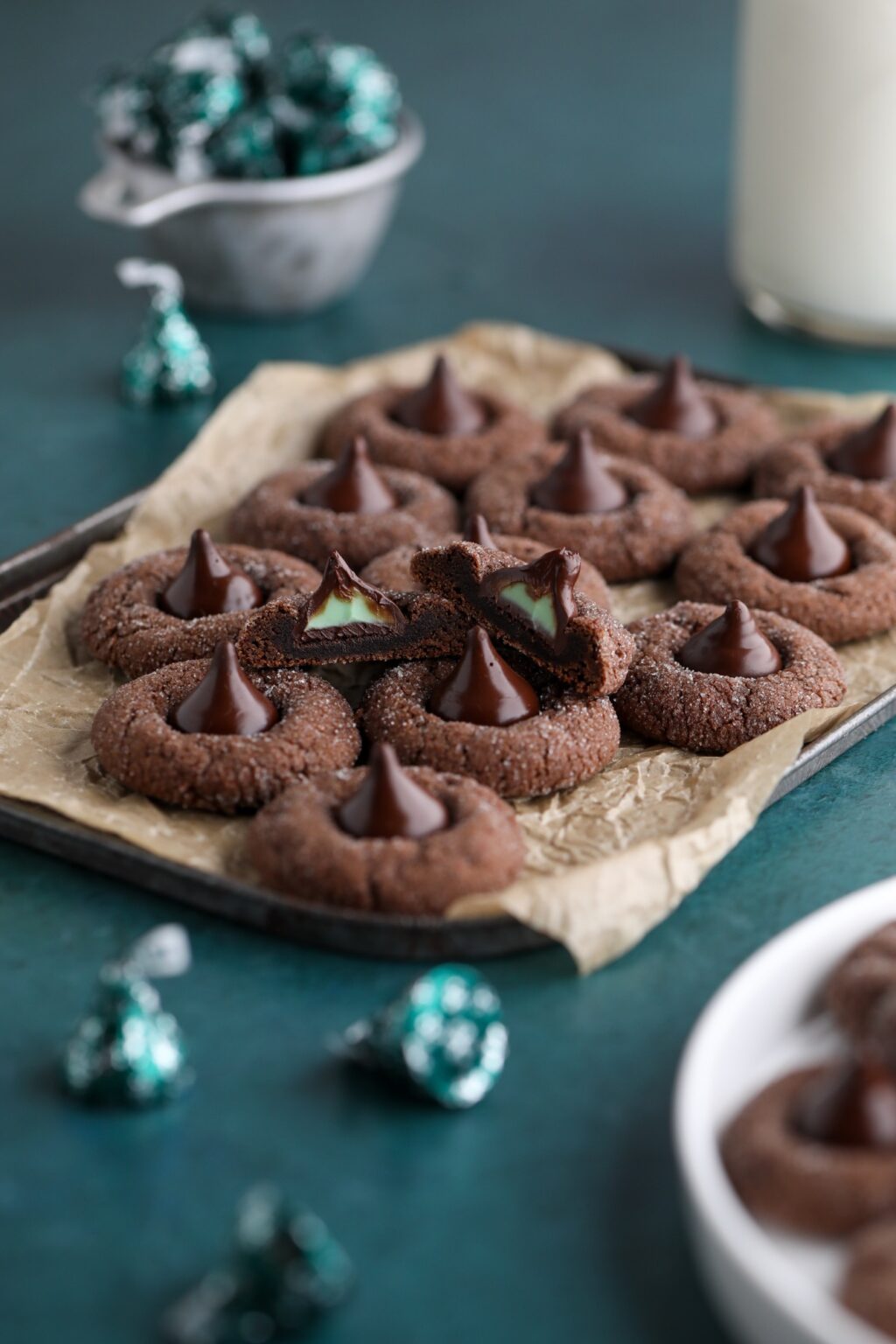 Chocolate Mint Blossom Cookies - Marisa Bakes